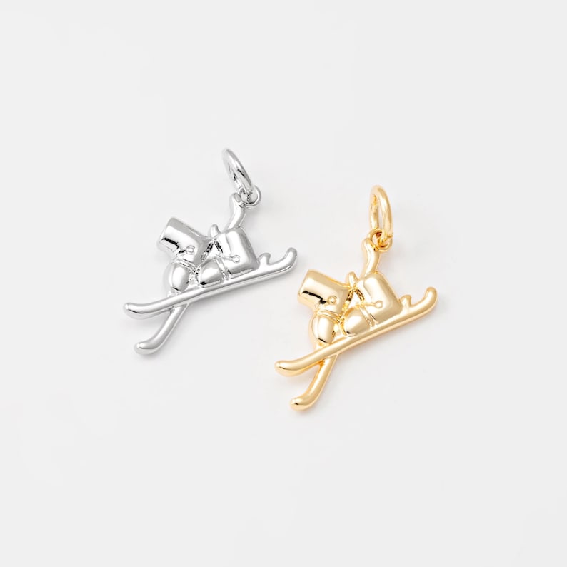 1PC - Ski Snowboard Charms, Winter Sport Pendants With Boots and Poles ...