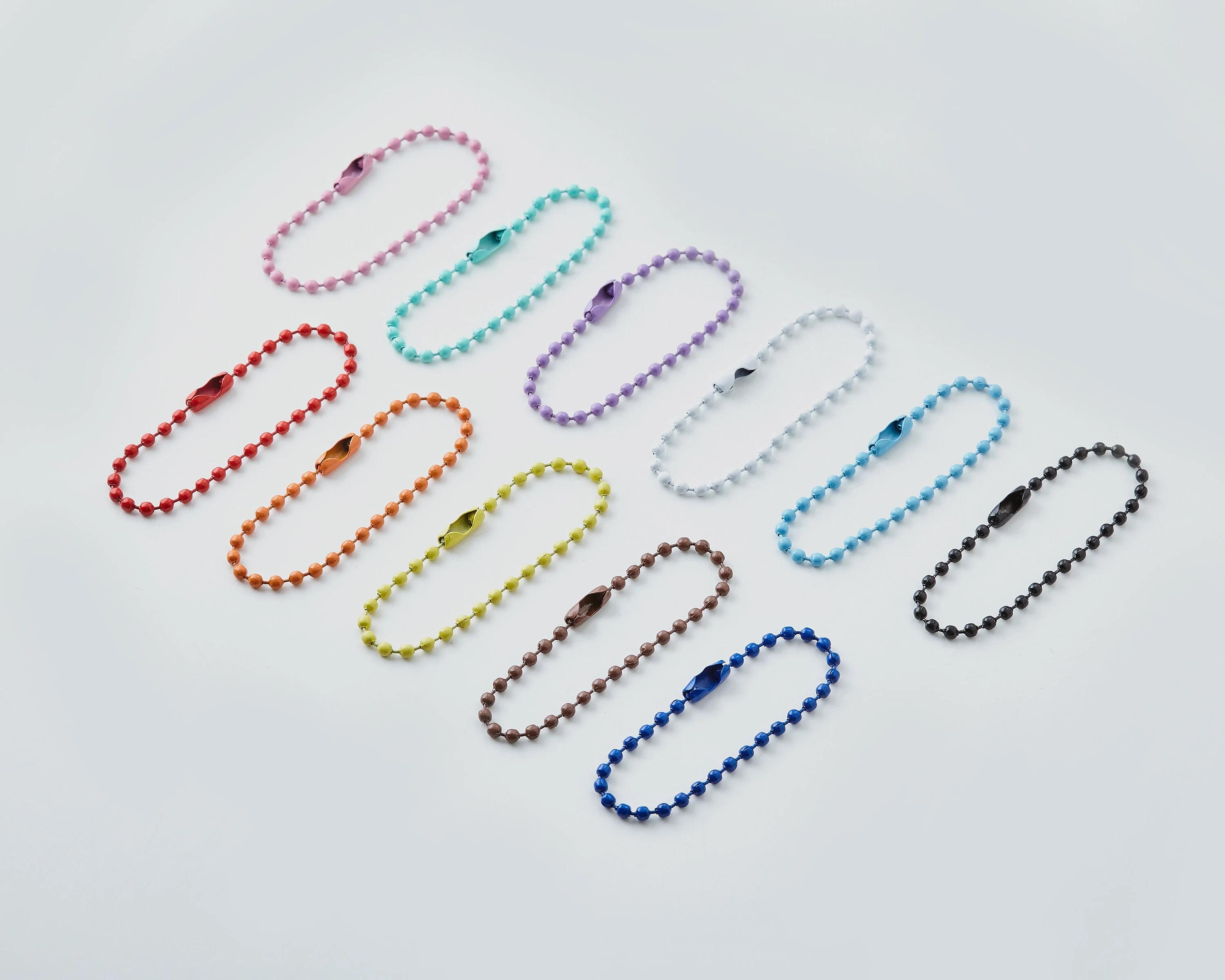 20PCS - Ball Chain With Connector Clasp Ball Chains, Multi Color Ball ...