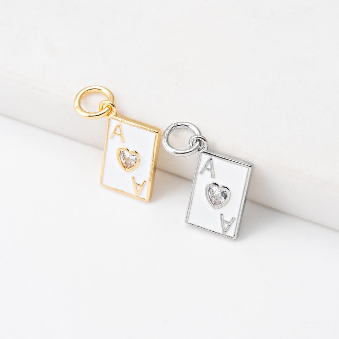 1PC - Playing Card Suit Charms, Ace Card Enamel Pendant, Card Jewelry ...