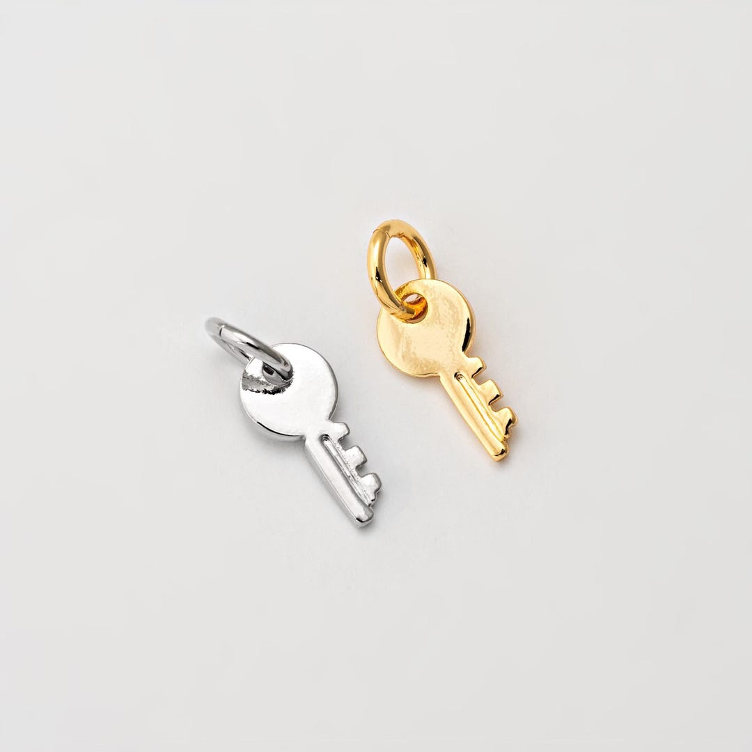 4PCS - Mini Key Charm Pendant, Small Metal Key Dangle for Necklace ...