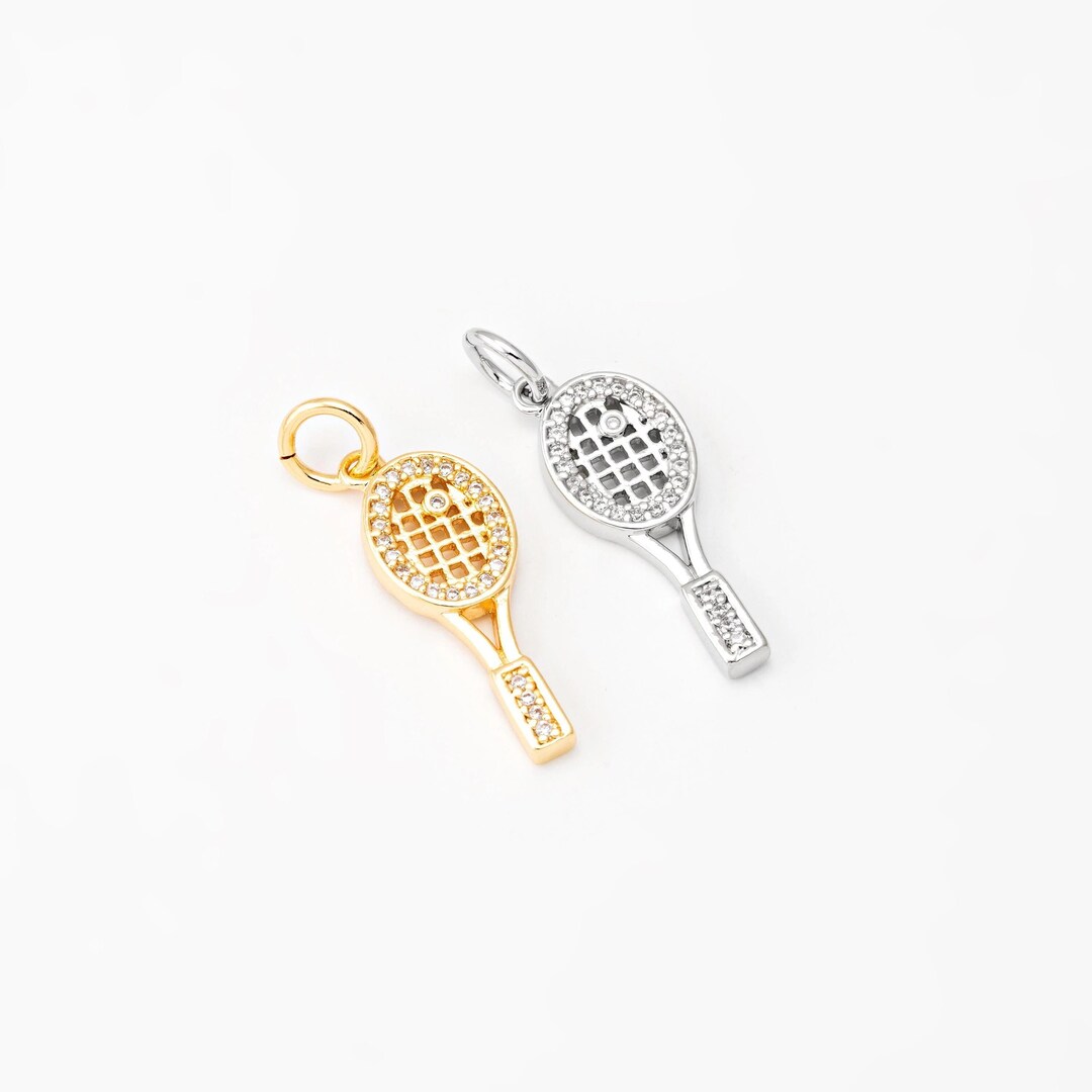 1PC - Tennis Racket Charms, Mini Sport Racket Headband Necklace Jewelry ...