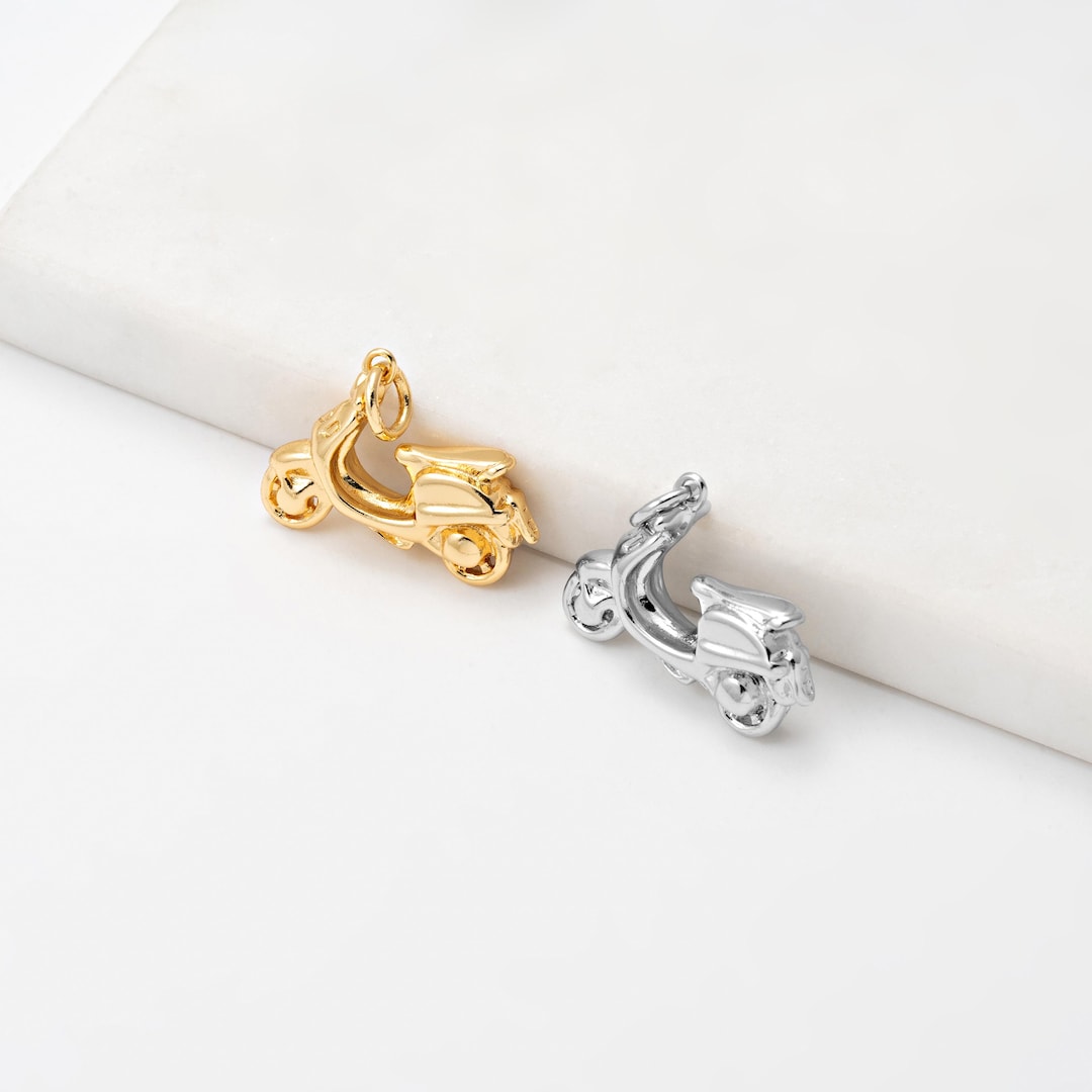 1PC - Vintage Scooter Charm, Mini Motorcycle Pendant, Travel Theme ...