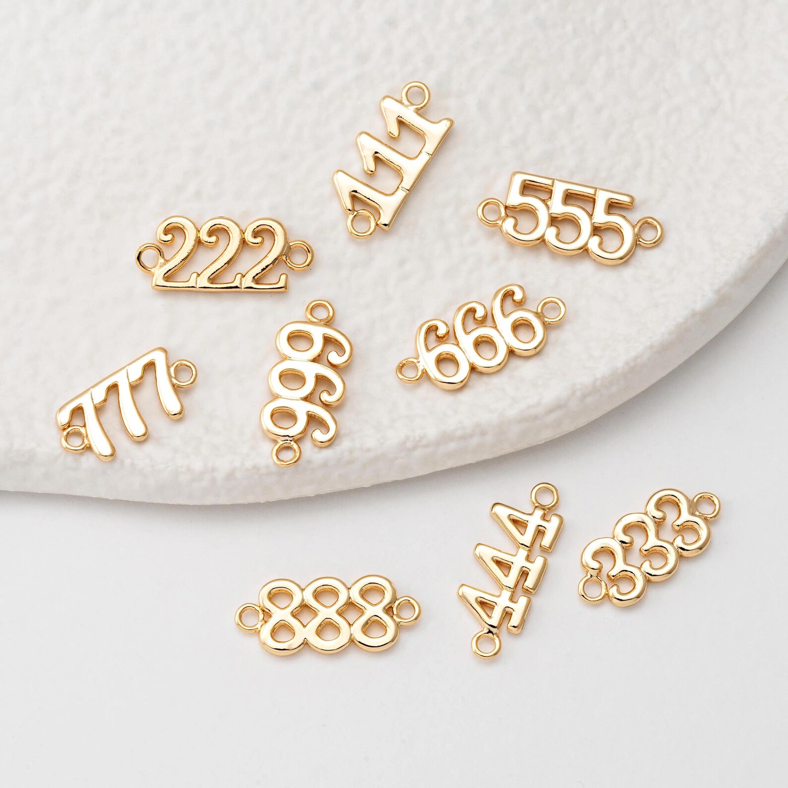 2PCS - Angel Number Bracelet Connectors, 111 to 999 Lucky Number Charms ...