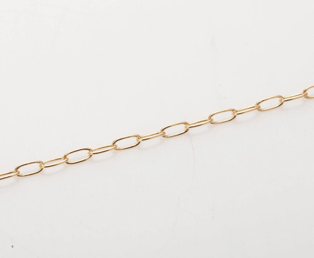 1 Meter - Unique Chain , 2.4x6mm 0.7T Chain , Vintage Making Necklace ...