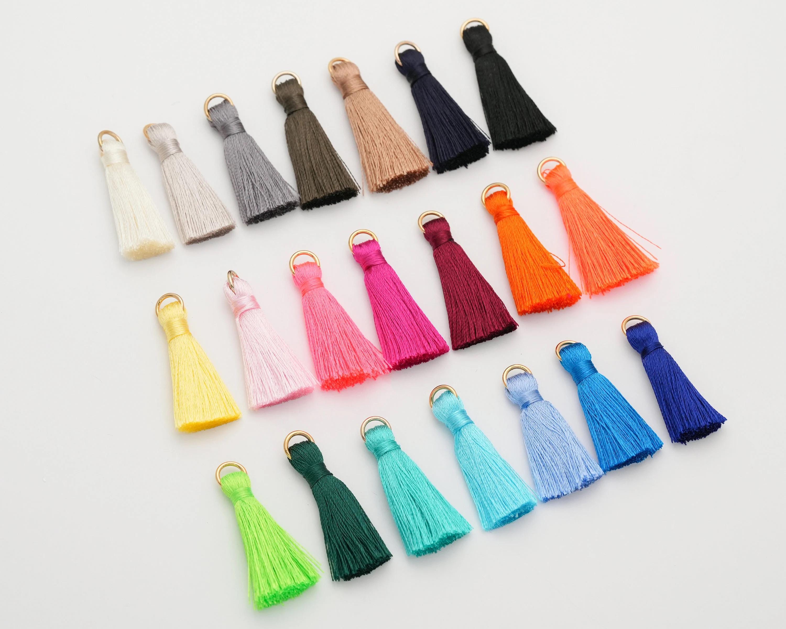 6PCS - 30mm Cotton Tassels, 21 Colors Mini Tassels, Handmade Cotton ...