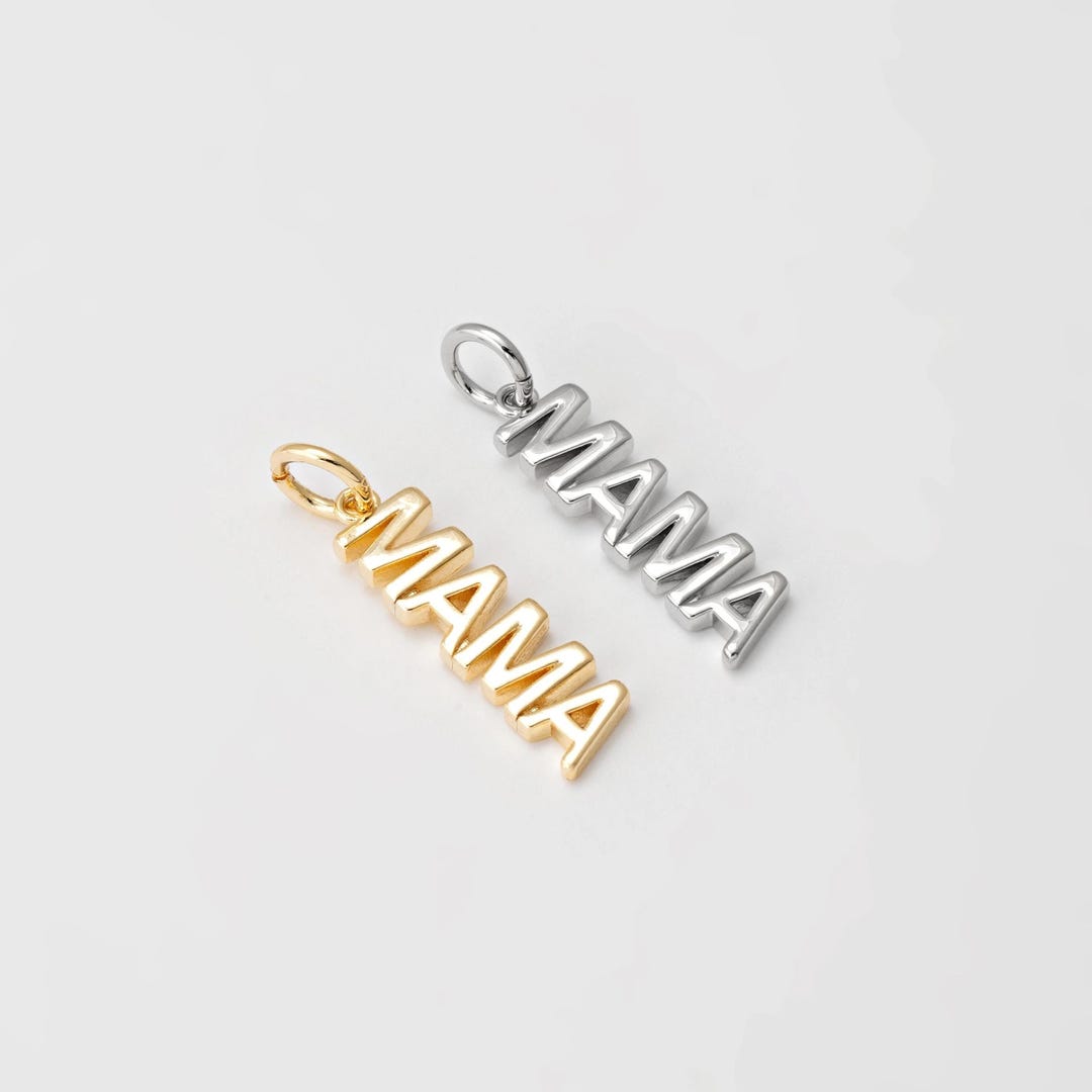 1PC - Mother's Day Jewelry MAMA Letter Bar Dangle Charm, Dainty Letter ...