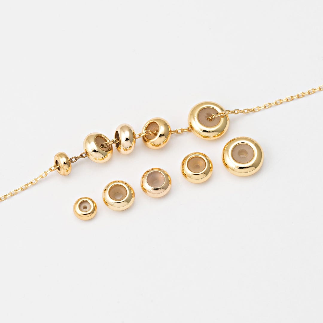 10PCS - Round Rubber Stopper Beads, Circle Shape Rubber Charm Stopper ...