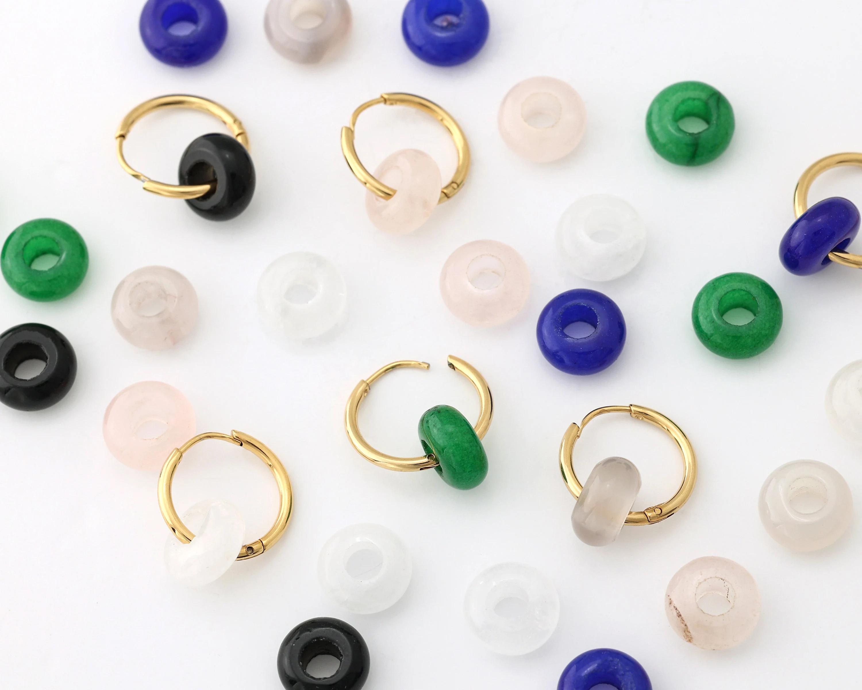 10PCS- 10mm Gemstone Donut Beads, Chakra Healing Energy Beads for ...