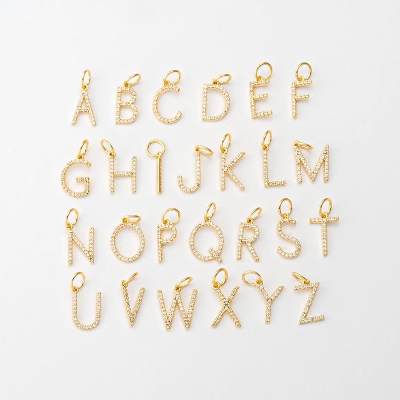 2PCS - A~Z (select 26 Letter) Alphabet Dangle Charm, Initial Charms ...