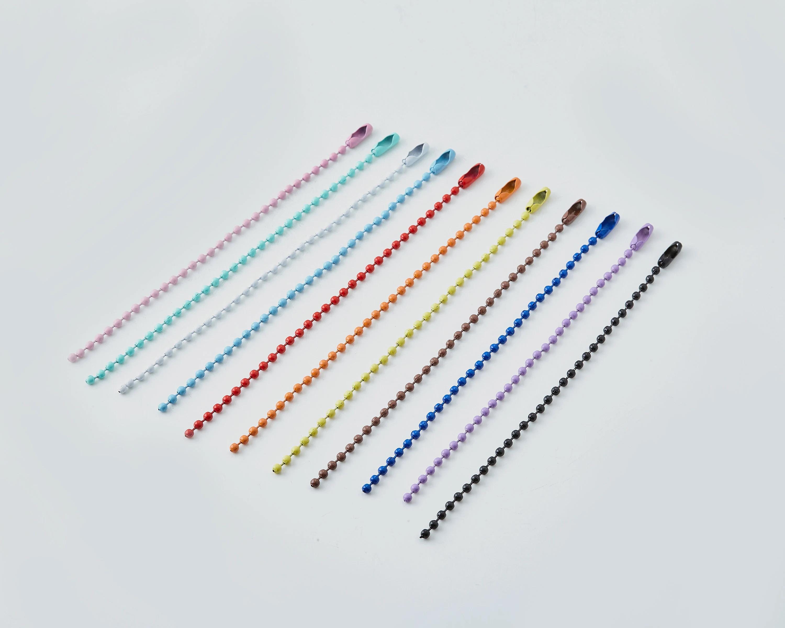 20PCS - Ball Chain With Connector Clasp Ball Chains, Multi Color Ball ...