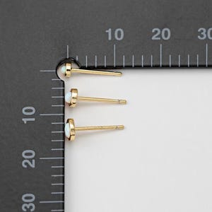 2PCS - 3mm 4mm 5mm White Opal Dainty Post Earring, Tiny Round Stud ...