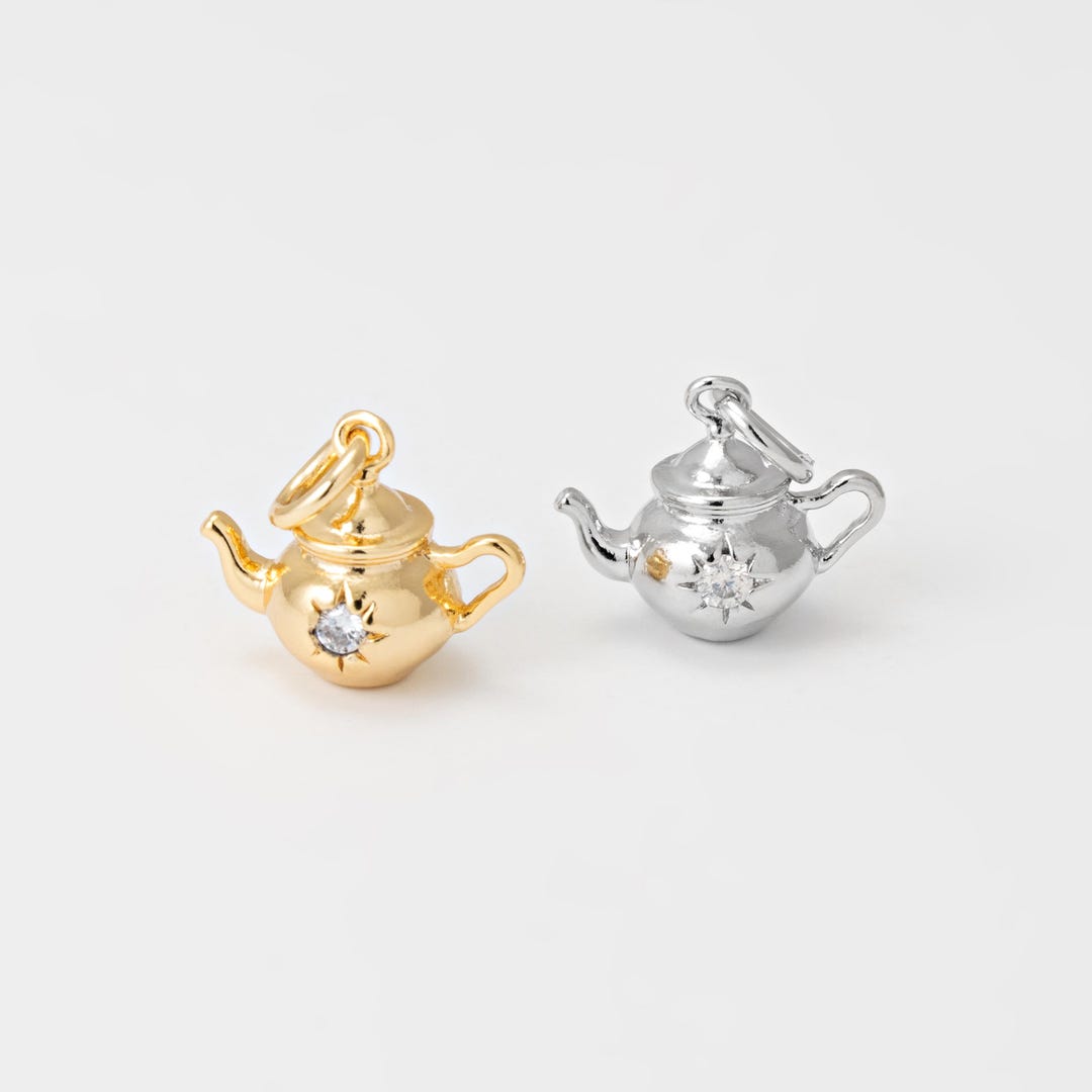 2PCS - Tea Pot Dangle Charm, Hot Pot Shape Jewelry Pendant, Cooking ...