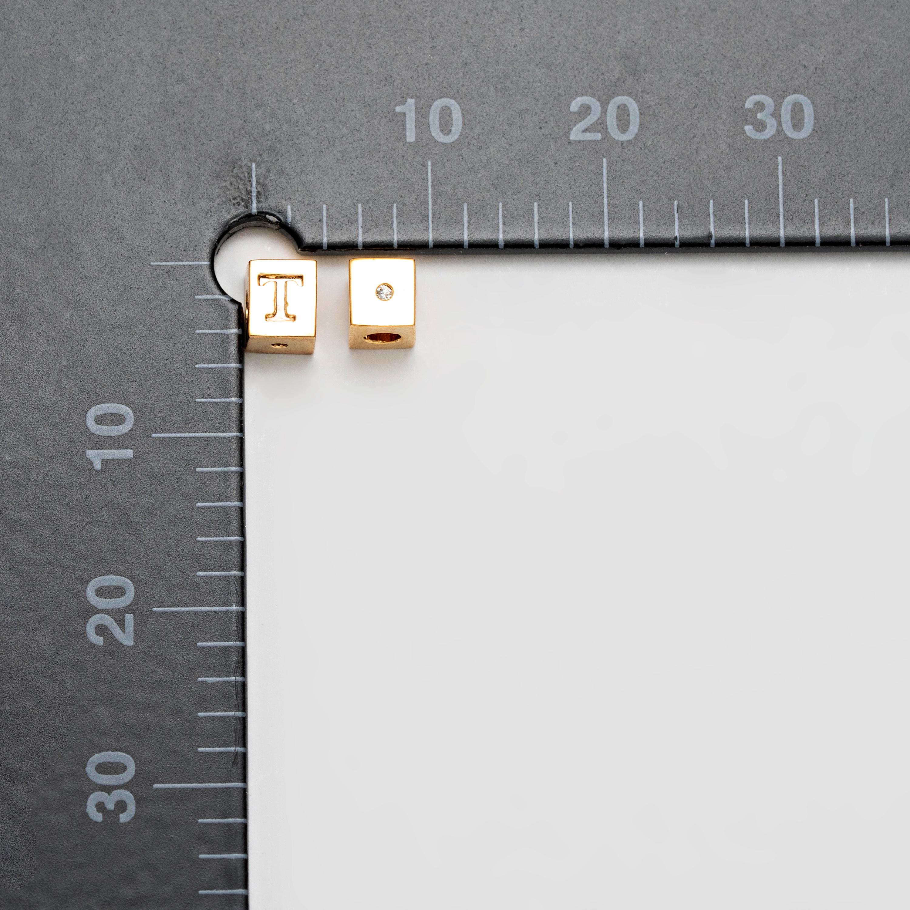 1PC - A to Z Alphabet Cube,cubic Initial, Letter, Brass Beads, Initial ...