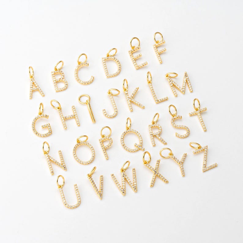 2PCS - A~Z (select 26 Letter) Alphabet Dangle Charm, Initial Charms ...