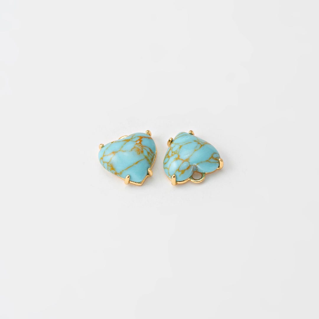 1PC - Heart Turquoise Charms, Turquoise Pendant, Turquoise Heart ...