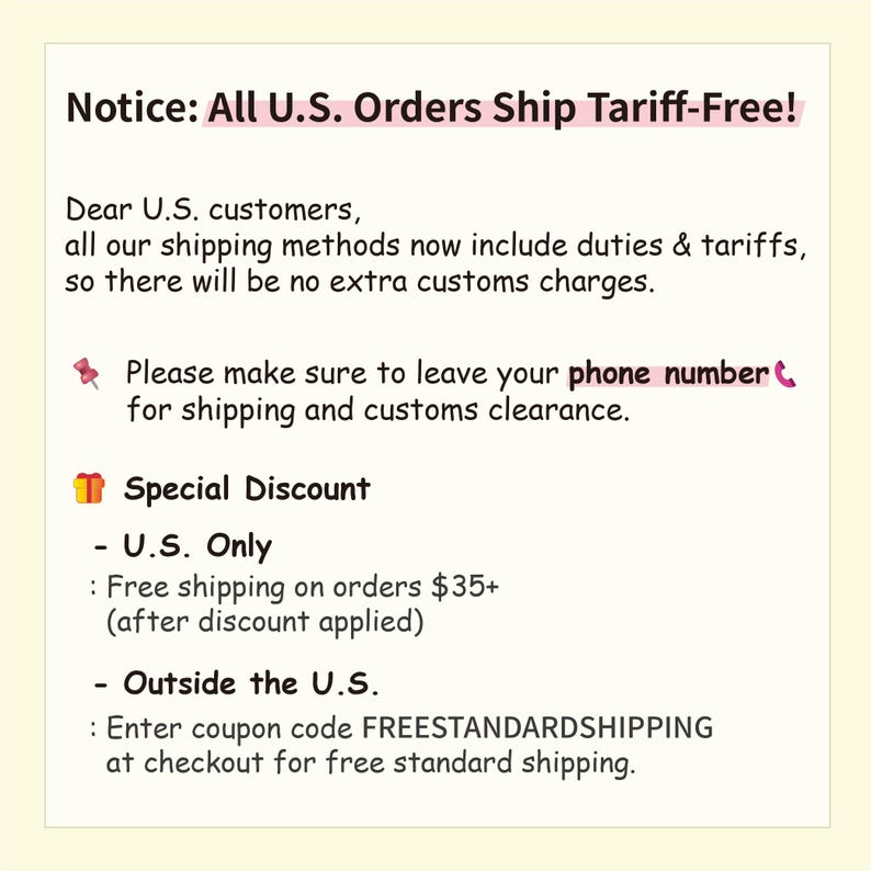 All U.S. Orders Ship Tariff-free! - Etsy