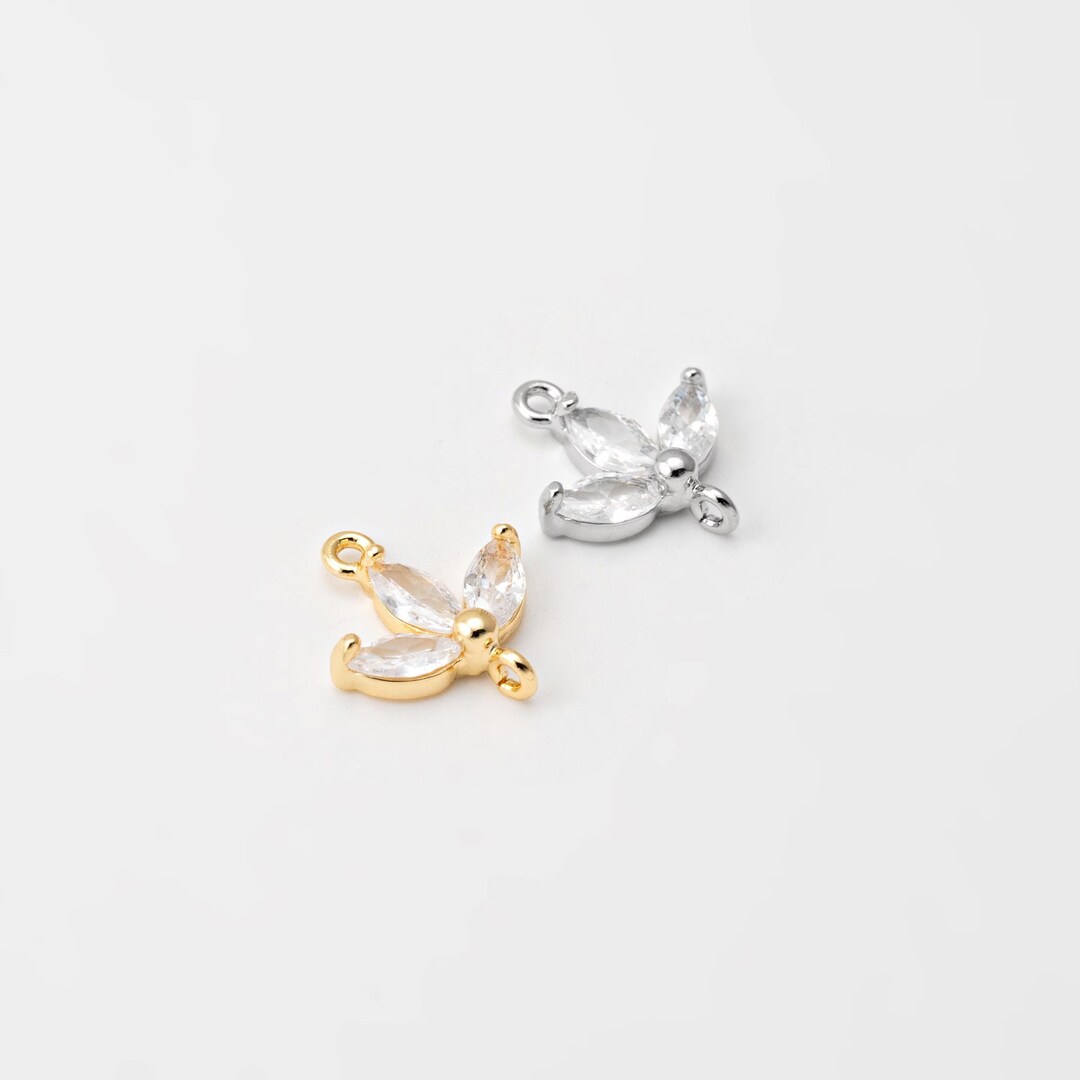 2PCS - Cubic Butterfly Brass Connector, Jewelry Supplies, Jewelry ...
