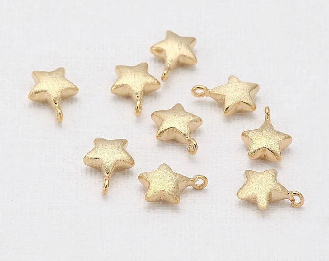 4PCS - Satin Star Pendant, 14K Matte Gold / Matte Rhodium / Matte Rose ...