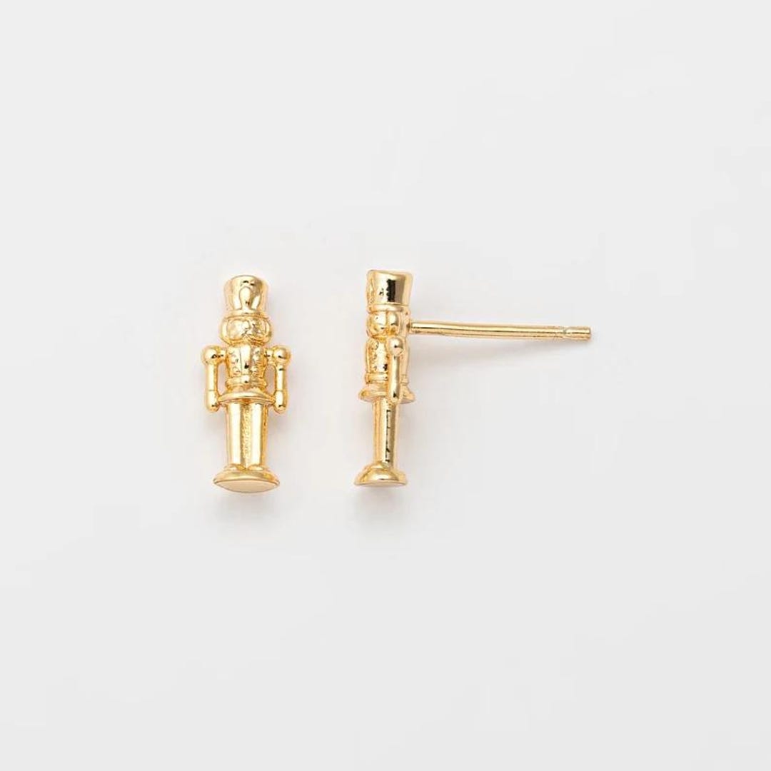 2PCS - Nutcracker Soldier Earring Posts, Stud Base for DIY Earrings ...
