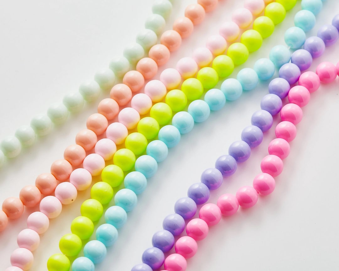 1 Strand - 4mm 6mm Glass Beads, Pastel Beads, Bracelet Bead, Opaque ...