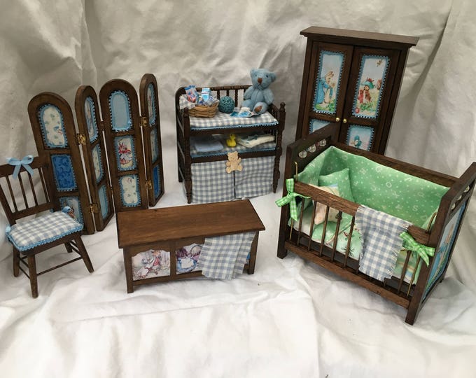 Dolls House Miniatures Peter Rabbit Bedroom Collection / Blue Only ...