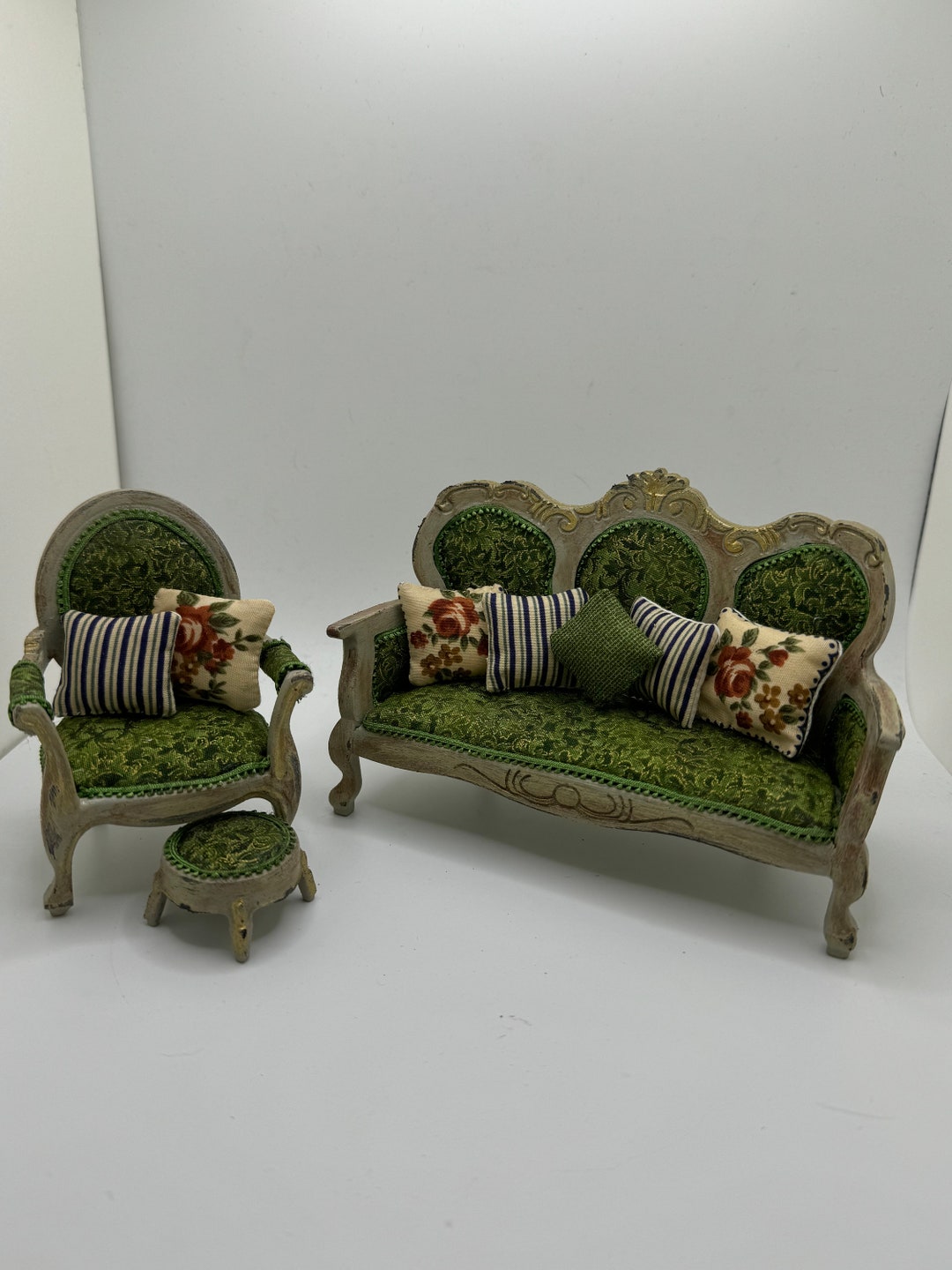 Dolls House Miniatures - 1/12th Elegant Sofa / Chair Set - Etsy
