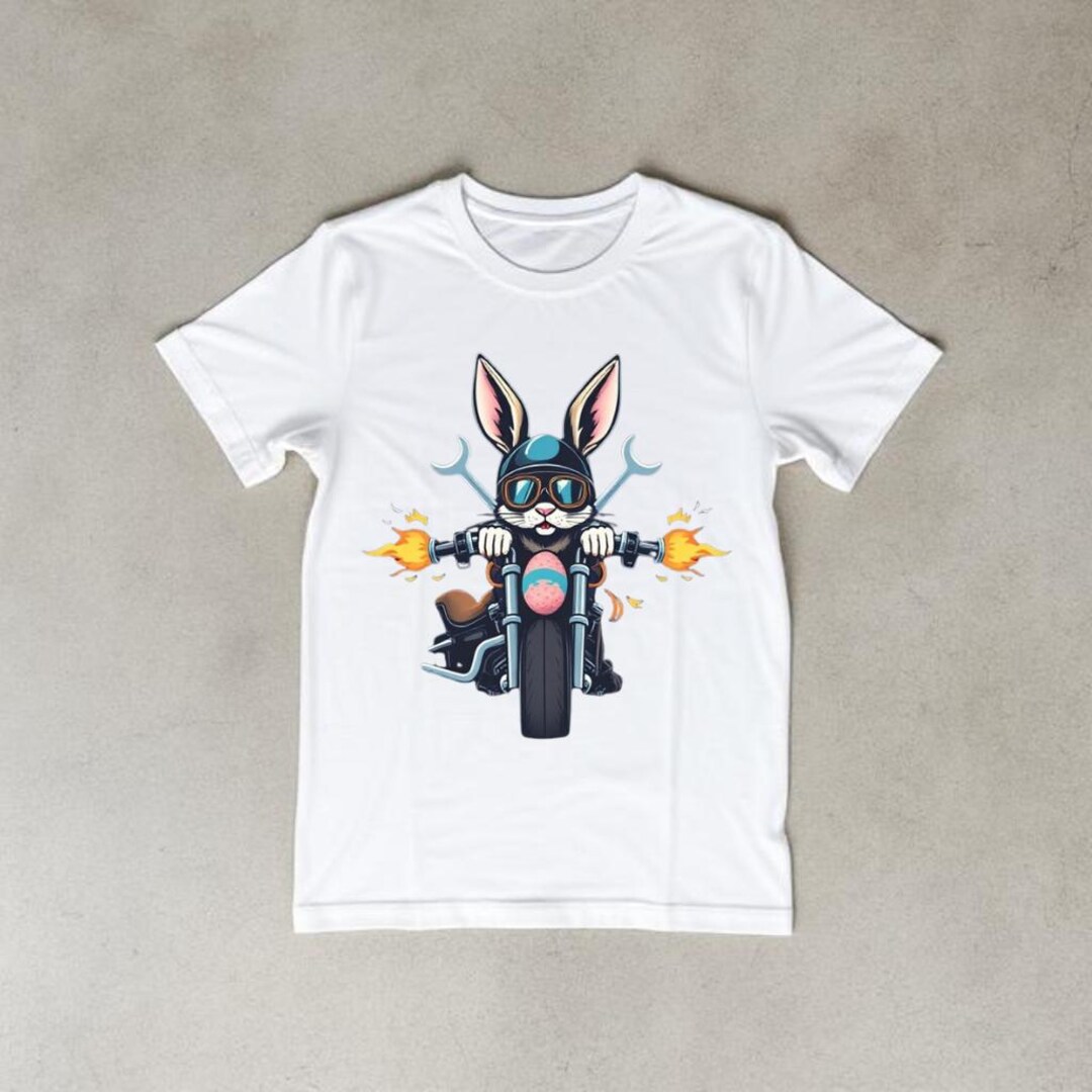Bunny Motorsports Tee, Motorcycle Bunny Shirt, Easter Gift for Him or ...