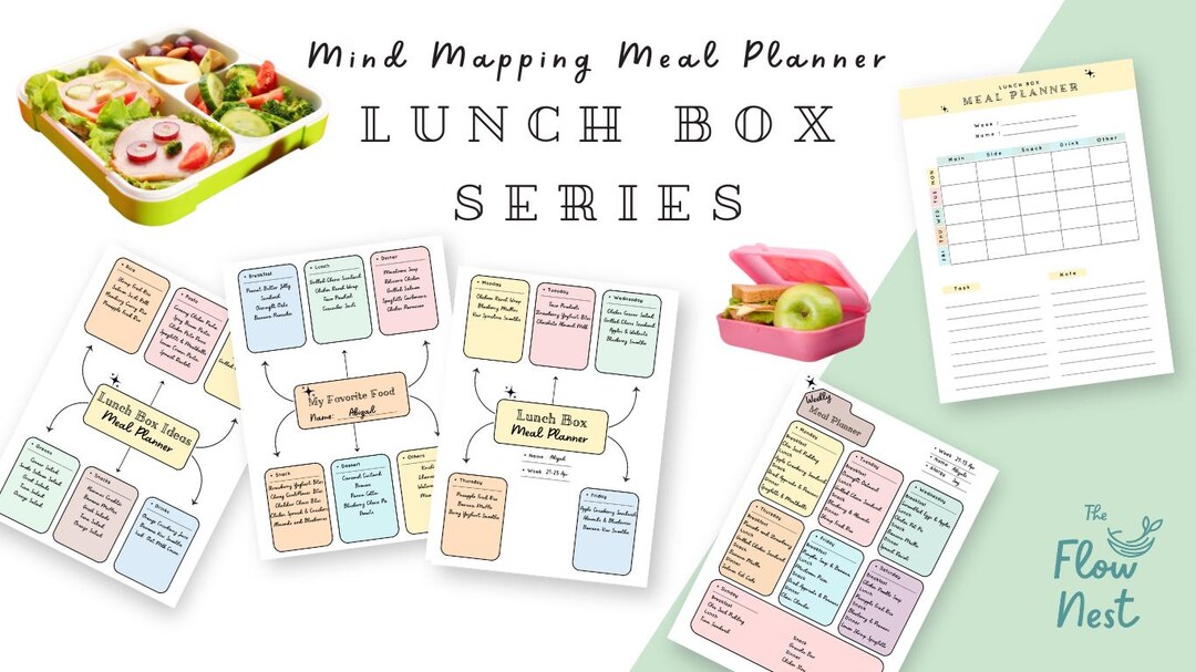 Meal Planner MIND MAPPING Lunch Box Series | A4 Printable PDF Bundle (8 ...