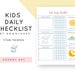 Kids Daily Checklist Printable Bundle | School Day + Weekend Routine ...