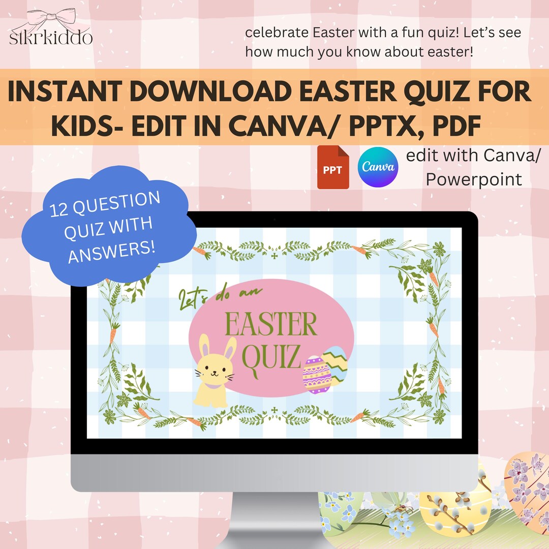 Instant Download Easter Fun Quiz Presentation Slides, Printable Fun ...