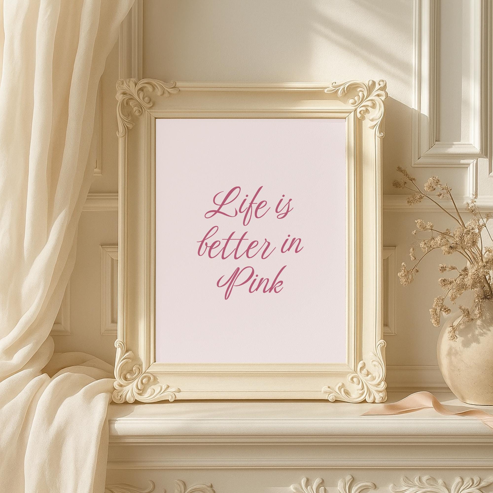 Coquette Poster for Pink Lovers With Quote, Office Decor for Women Desk ...