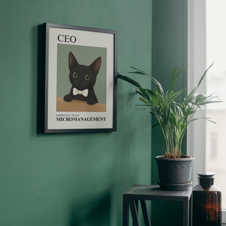 Funny Minimalist Cat Poster - Cubicle Decor Instant Download for ...