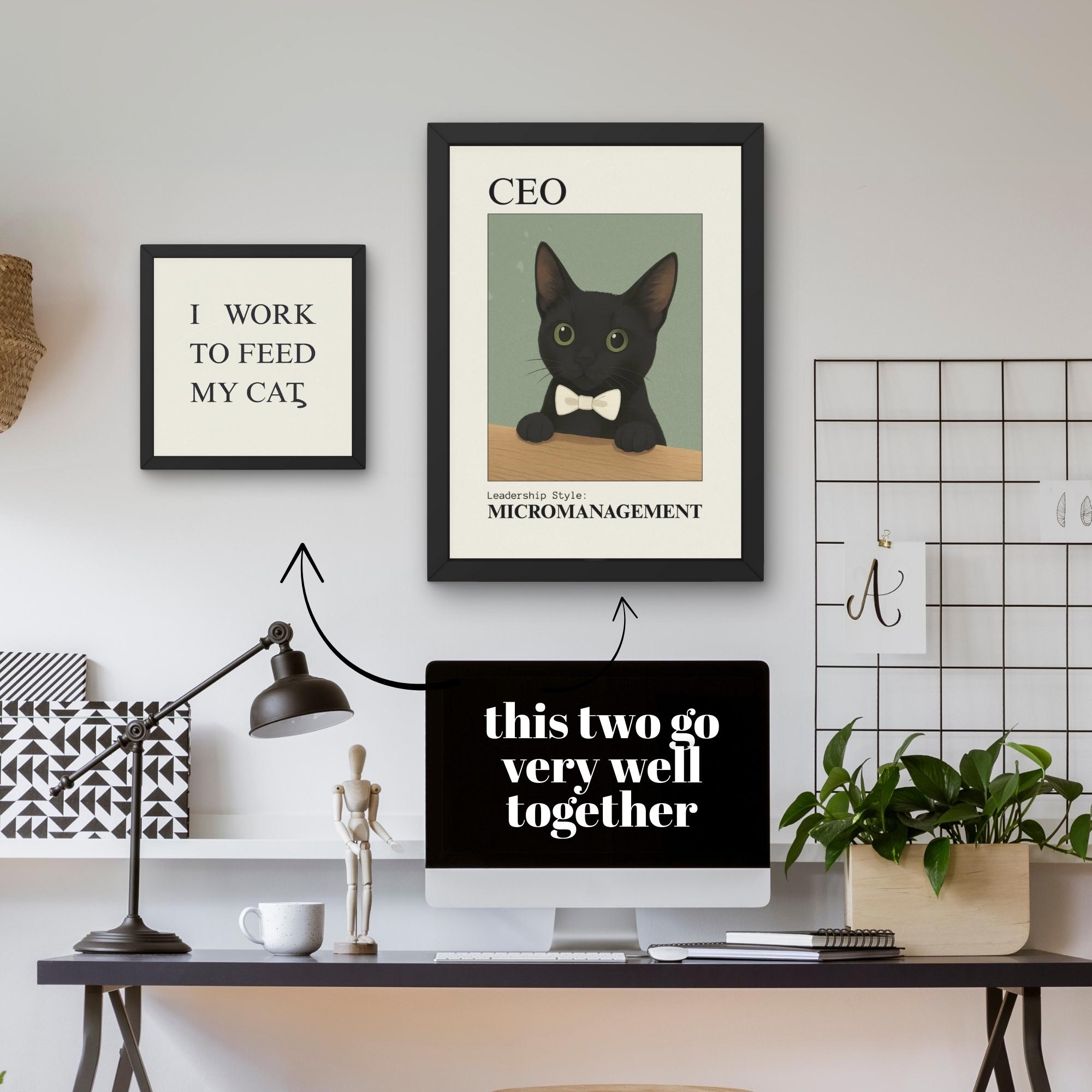 Funny Minimalist Cat Poster - Cubicle Decor Instant Download for ...