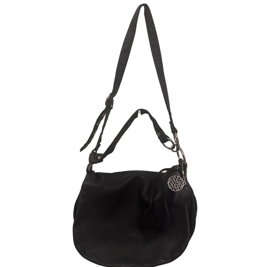 Coach Ali?black Leather Hobo Bag Silver Tone Hardware Vintage 10x14x3 ...