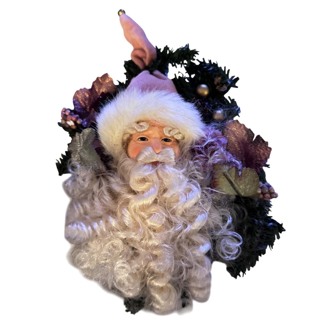 Vintage Santa Head Christmas Holiday Decoration Wall Hanging Decor 8x6 ...