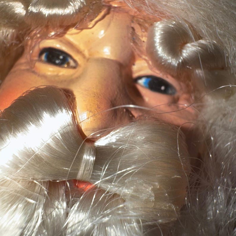 Vintage Santa Head Christmas Holiday Decoration Wall Hanging Decor 8x6 ...
