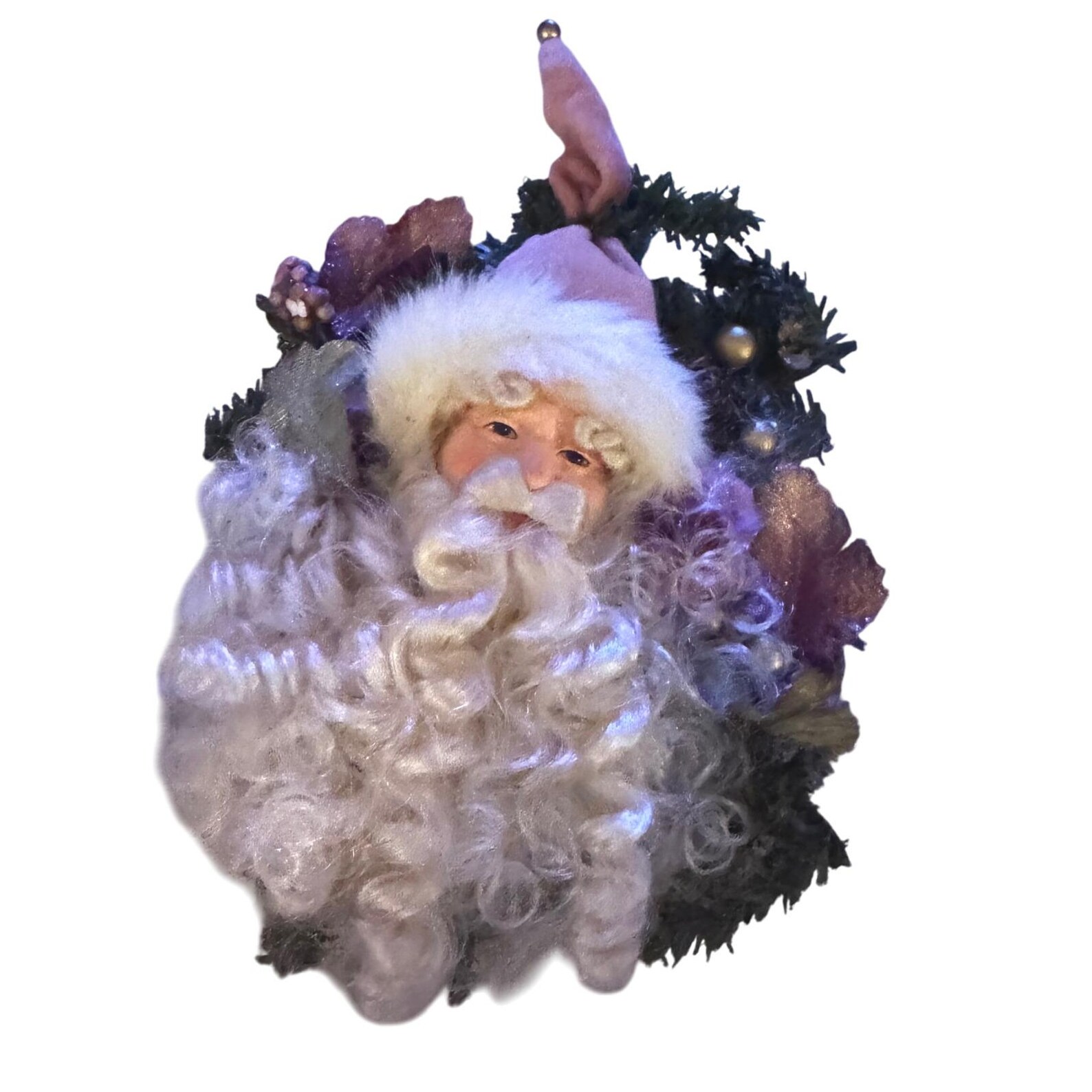 Vintage Santa Head Christmas Holiday Decoration Wall Hanging Decor 8x6 ...