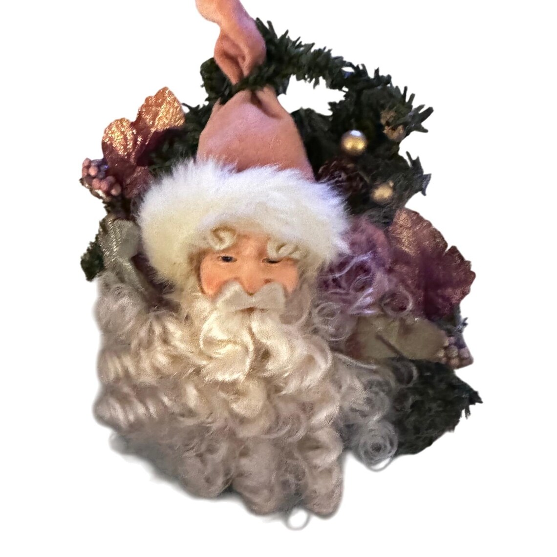 Vintage Santa Head Christmas Holiday Decoration Wall Hanging Decor 8x6 ...