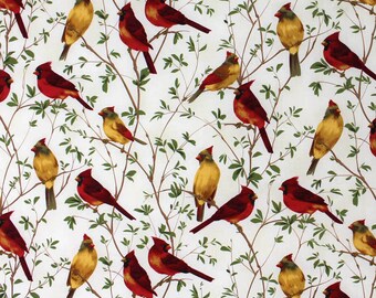 Cardinal fabric | Etsy