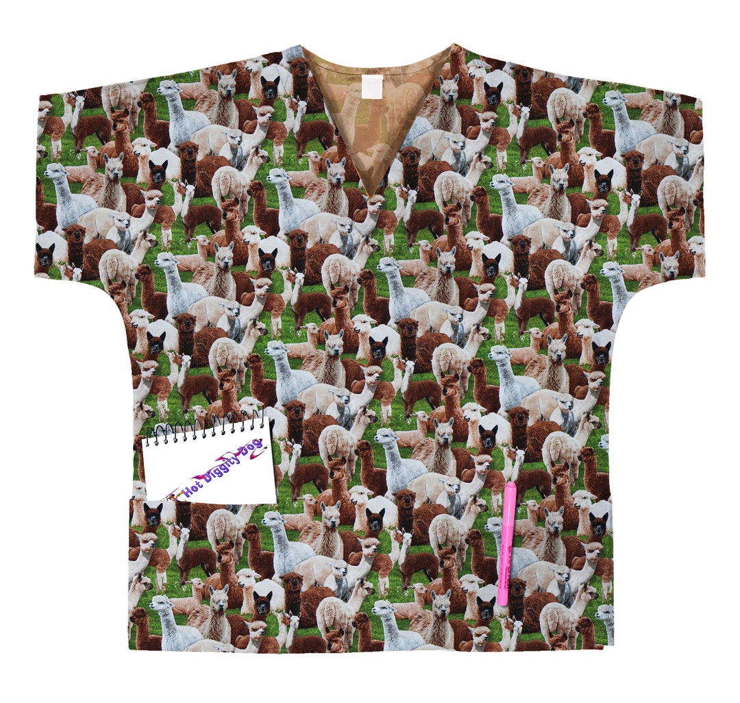 Alpaca Scrub Top/alpaca Mom Gift/clothing/tops and Tees/alpaca - Etsy