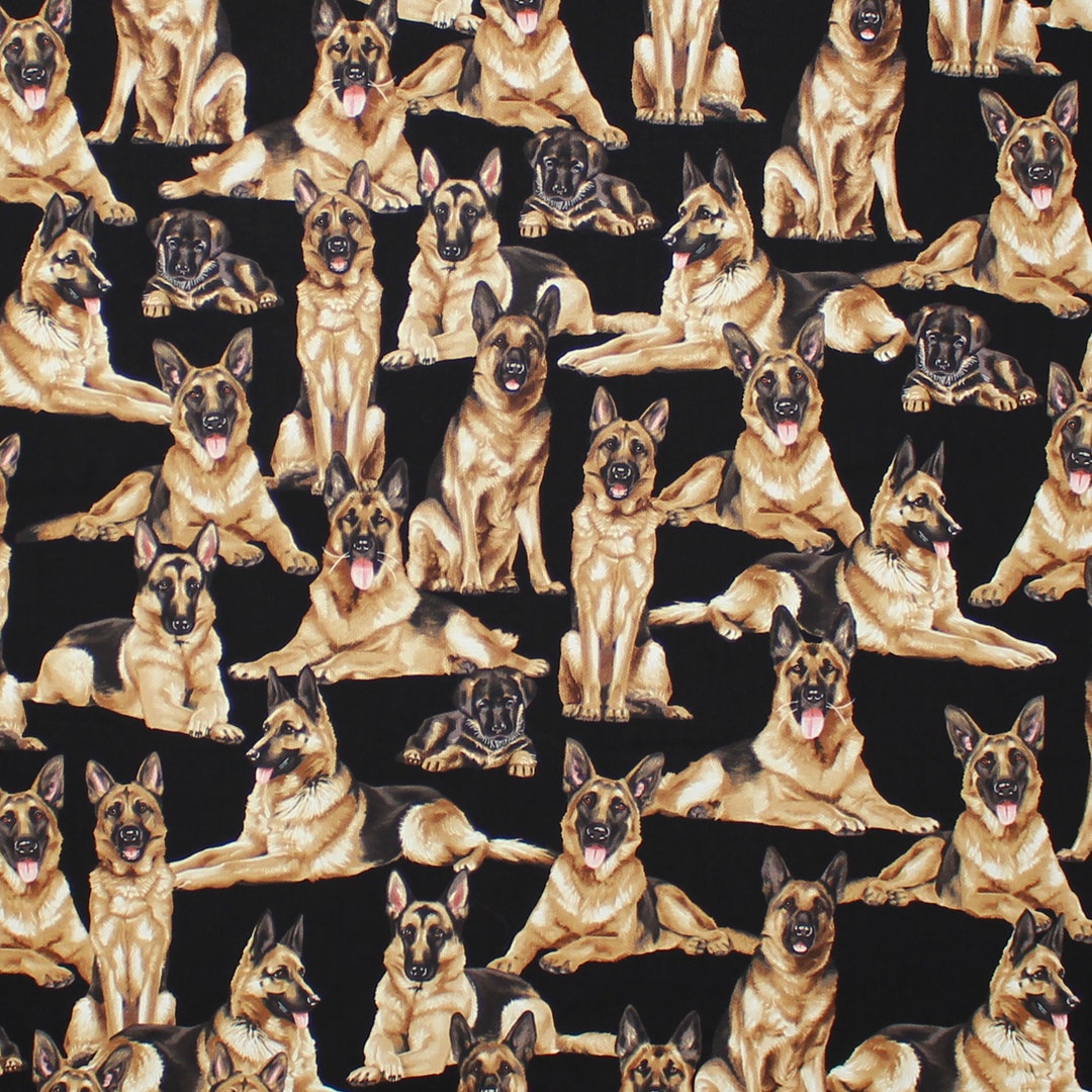 German Shepherd Fabric/36x44"/hot Diggity/craft Supplies & Tools/fabric ...