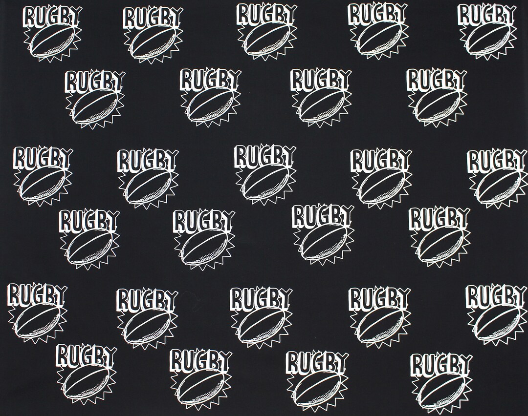 Rugby Fabric by the Yard/36x44/black/northcott All Cotton/craft ...