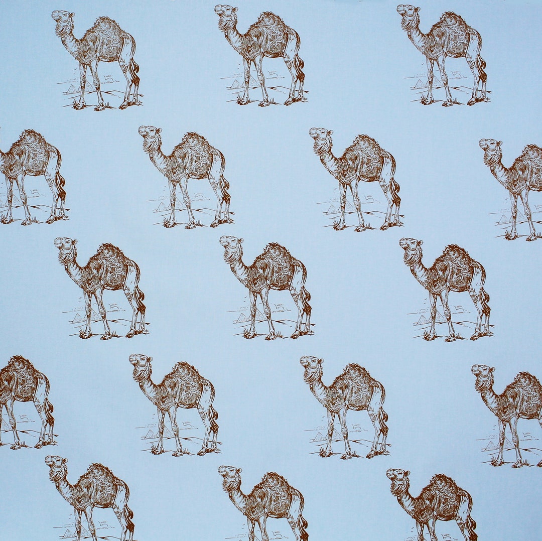 Camel Fabric/36x44/blue/all Cotton/craft Supplies & Tools/dromedary ...