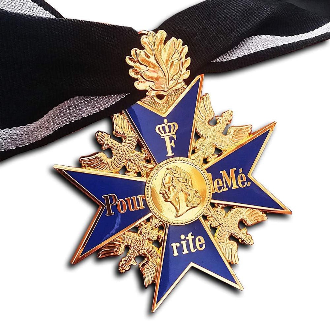 Grand Pour Le Merite 24k Gold Plated Cross Medal Blue Max Highest Honor ...