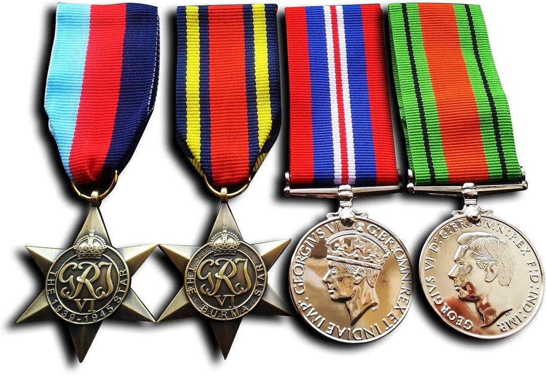Military Medals Set 1945 Star Burma Star War Medal & Defence Medal WW2 ...