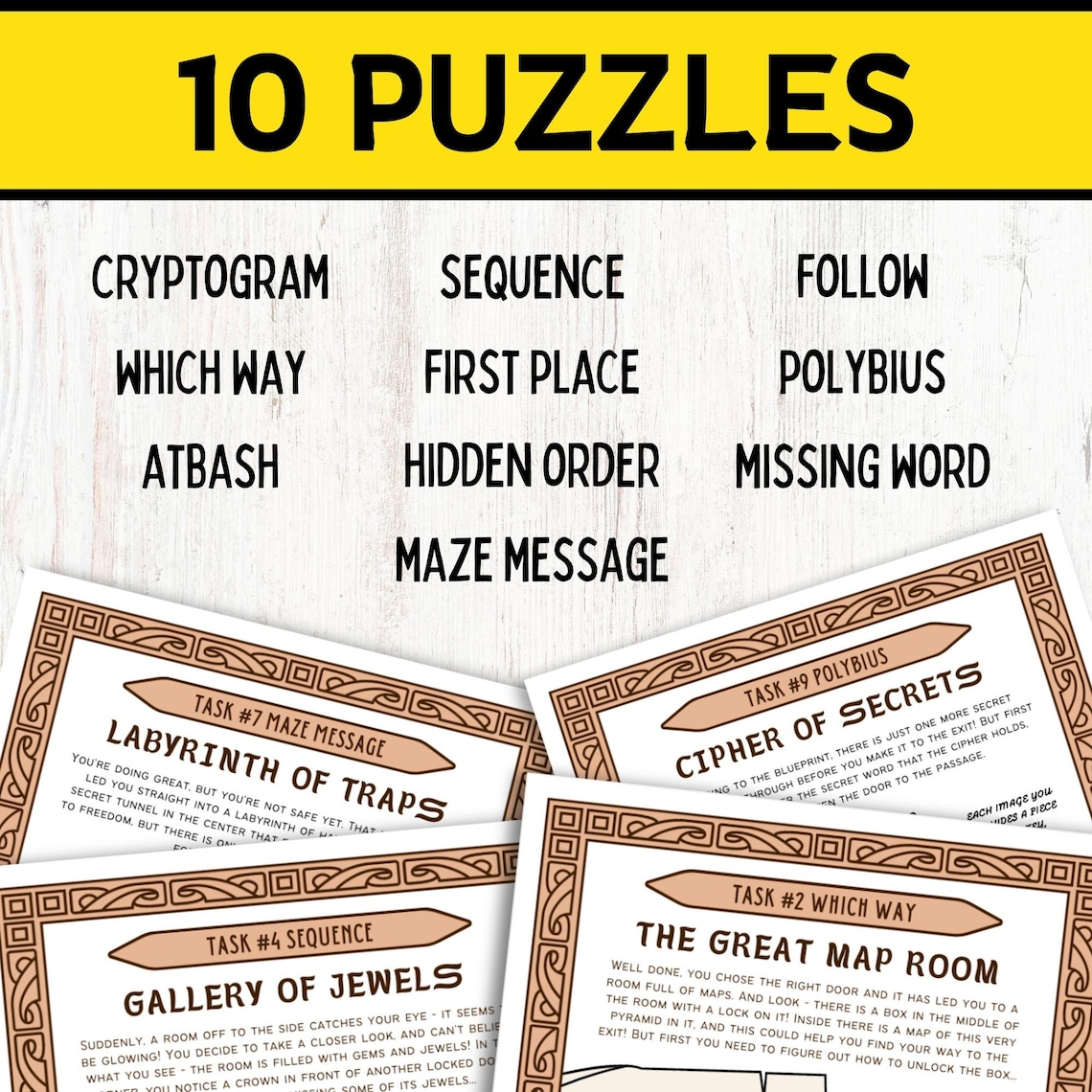 Ancient Egypt Escape Room Game for Kids Egyptian Birthday Printable ...
