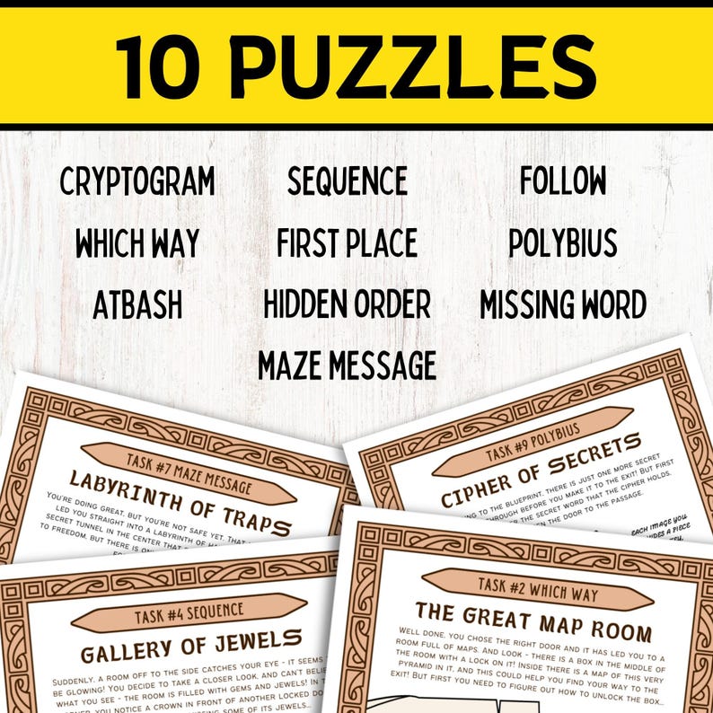 Ancient Egypt Escape Room Game for Kids Egyptian Birthday Printable ...