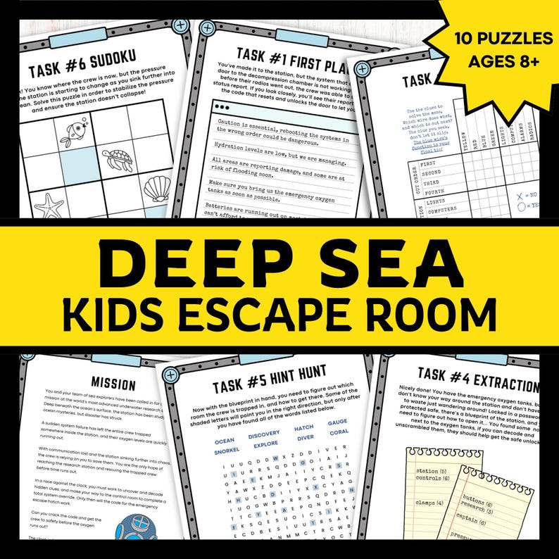 Underwater Adventure Escape Room Game for Kids | Deep Sea Birthday ...