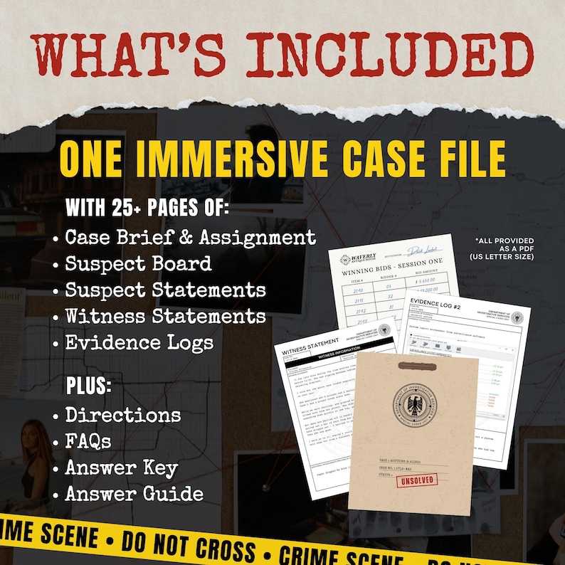 Printable Mystery Game for Teens and Adults | Printable Case File ...