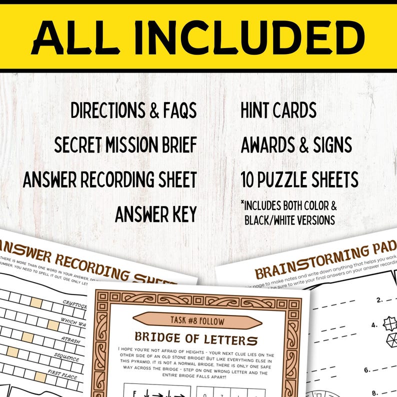 Ancient Egypt Escape Room Game for Kids Egyptian Birthday Printable ...